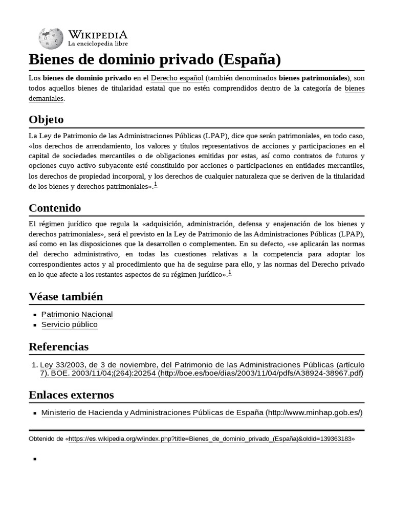Bienes de dominio privado en España | PDF | Derecho