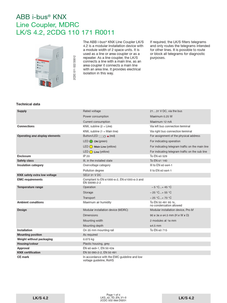 2CDG110171R0011 | PDF | Electrical Engineering | Equipment