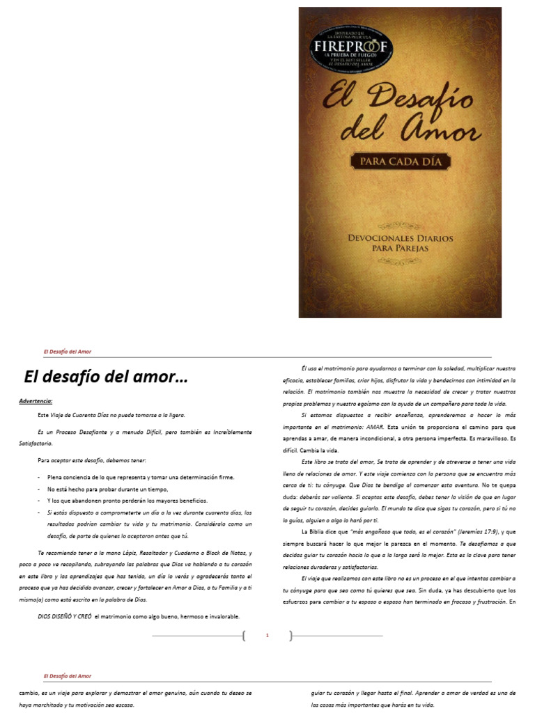 Reto del Amor: 40 Días de Transformación | PDF | Amor | Egoismo psicologico