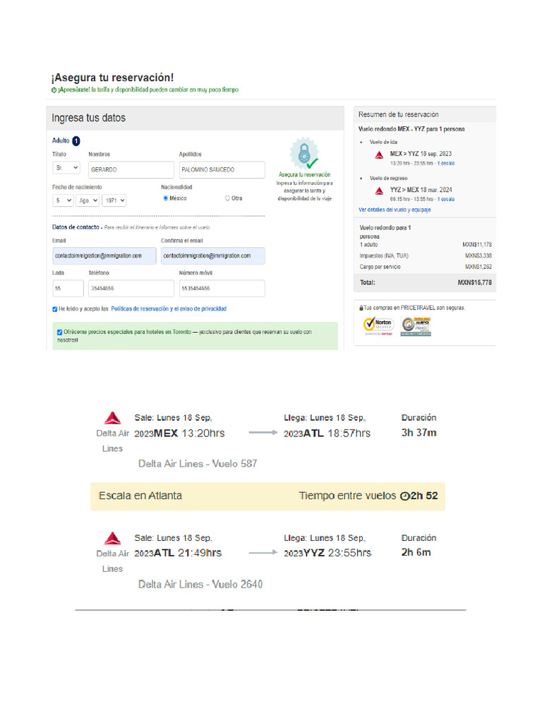 Reserva de Vuelo | PDF