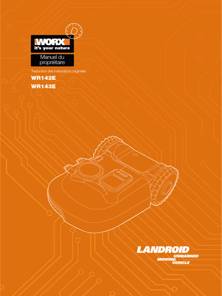 Manuel d'utilisation Landroid WR142E | PDF | Connectique | Tondeuse à gazon