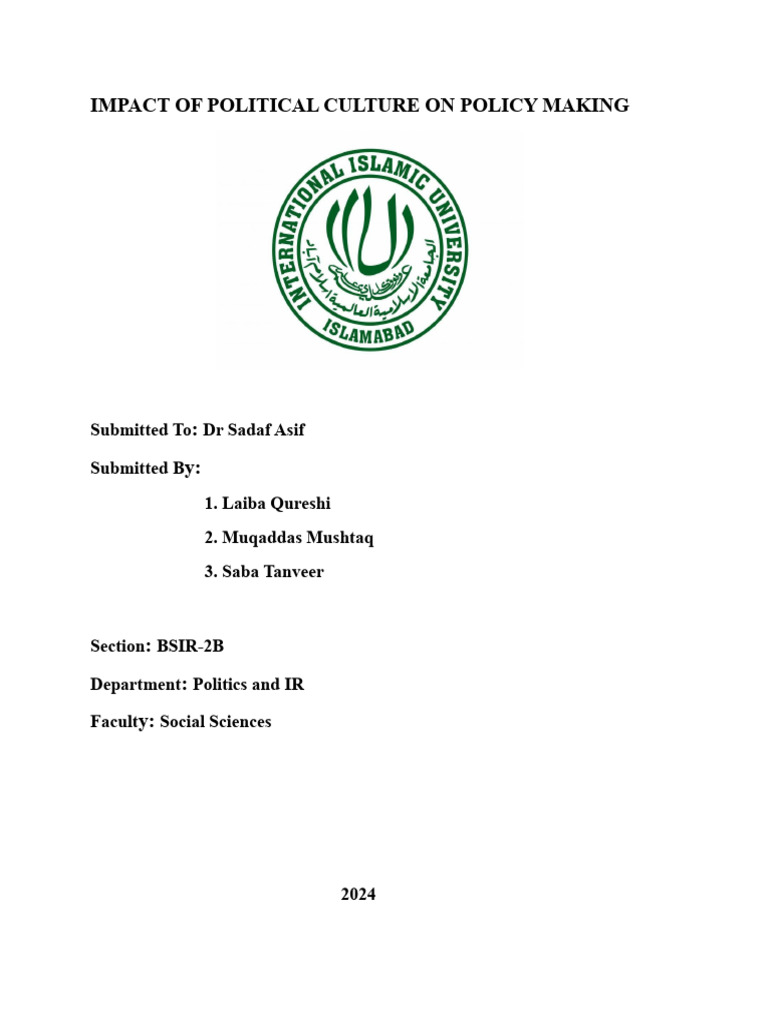 Political Culture's Role in Policy Making | PDF | Policy | Public Opinion