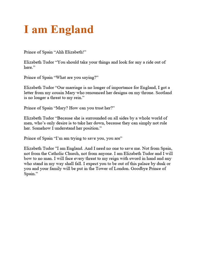 I Am England Speech | PDF