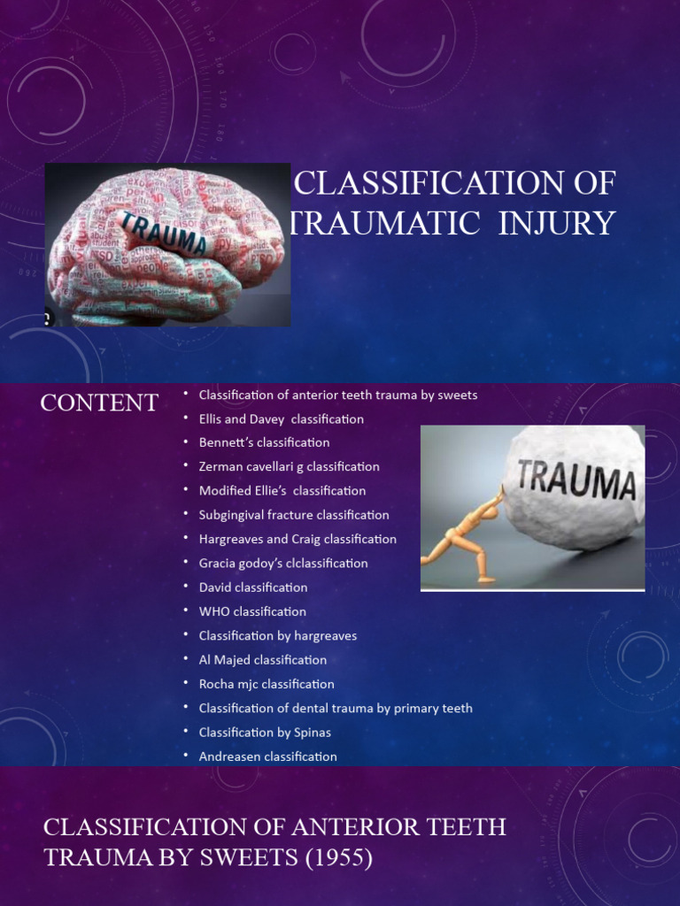 Classification of Traumatic Injury | PDF | Human Tooth | Tooth Enamel