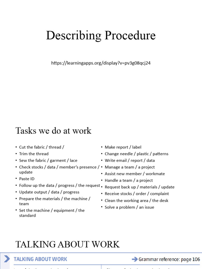 Describing Procedure | PDF