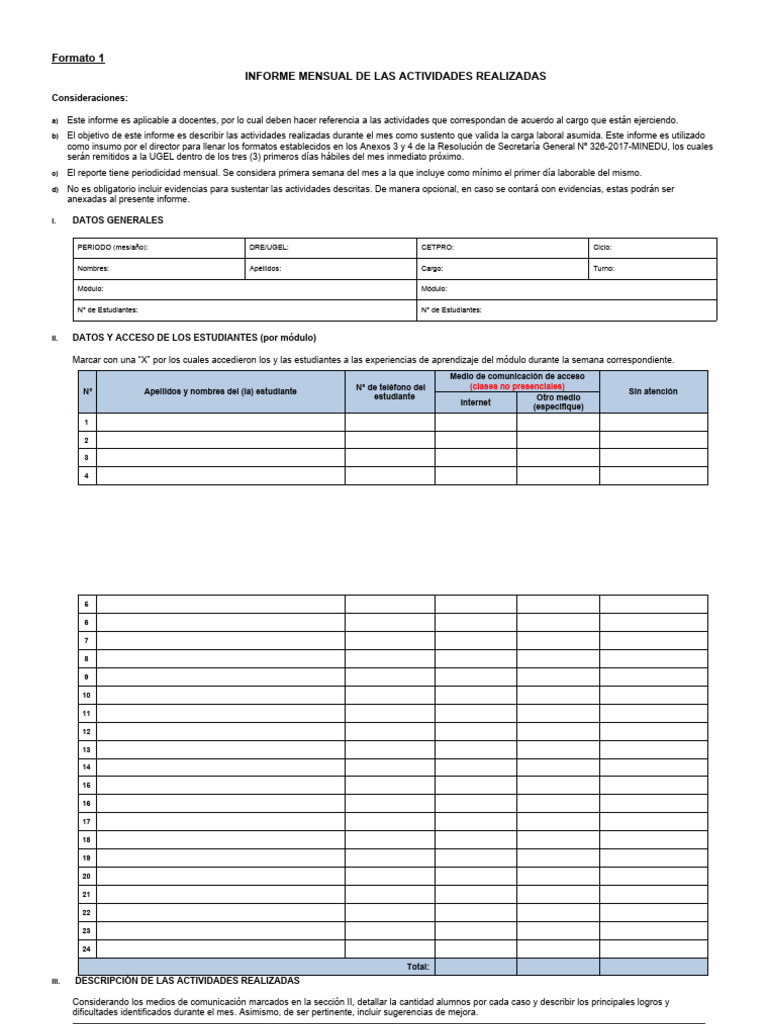 FORMATO 1 - DE TRABAJO DE LOS DocENTES SEGÚN RVM 097-2020 | PDF | Internet