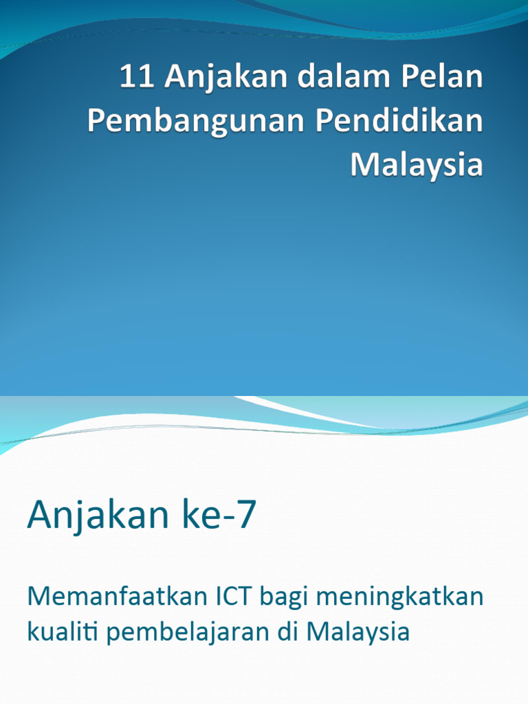 11 Anjakan Dalam Pelan Pembangunan Pendidikan Malaysia | PDF