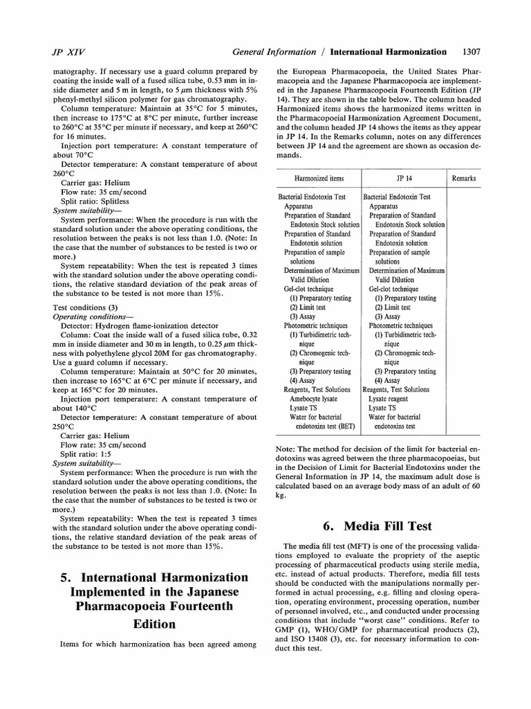 JP- Media Fill Test | PDF | Gas Chromatography | Materials