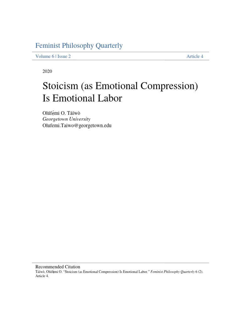 Knorlock, 8217 Taiwo FINISHED | PDF | Stoicism | Emotions