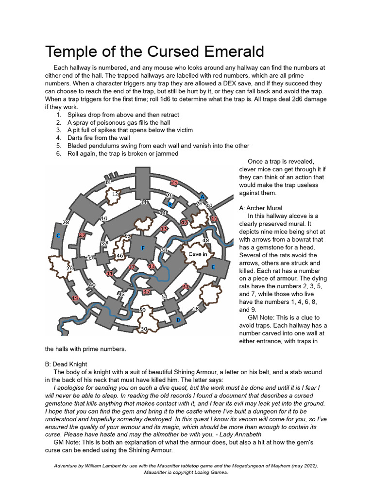 Temple of The Cursed Emerald v1.1 | PDF