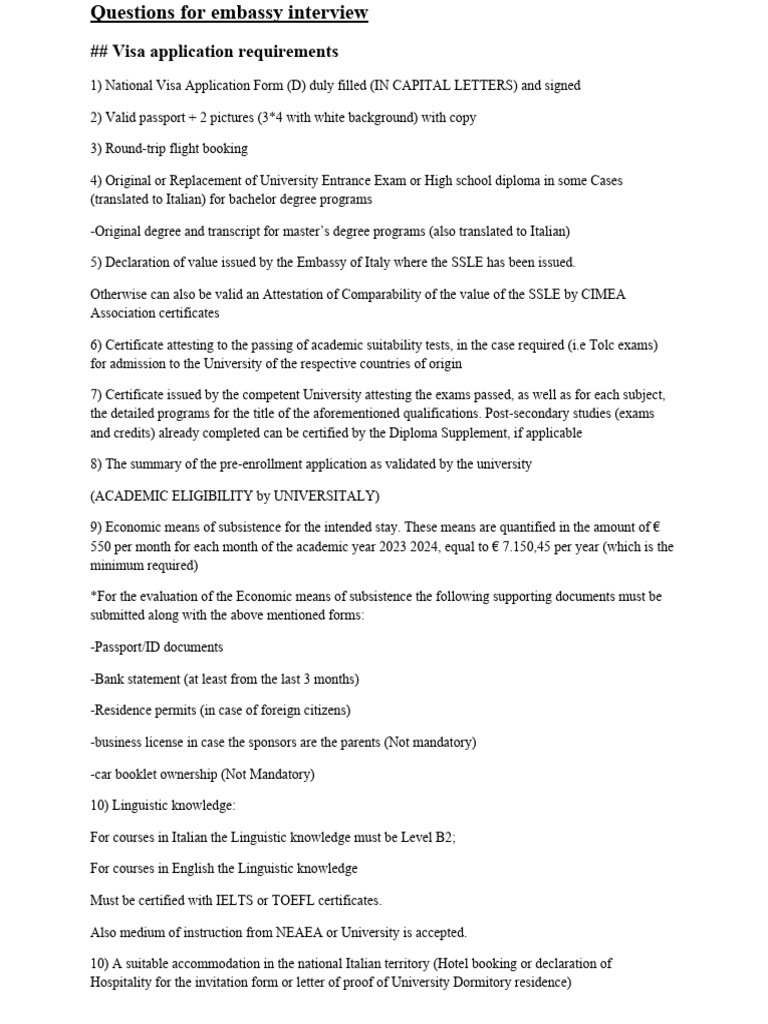 Q&A For Embassy Interview | PDF | Academic Degree | University