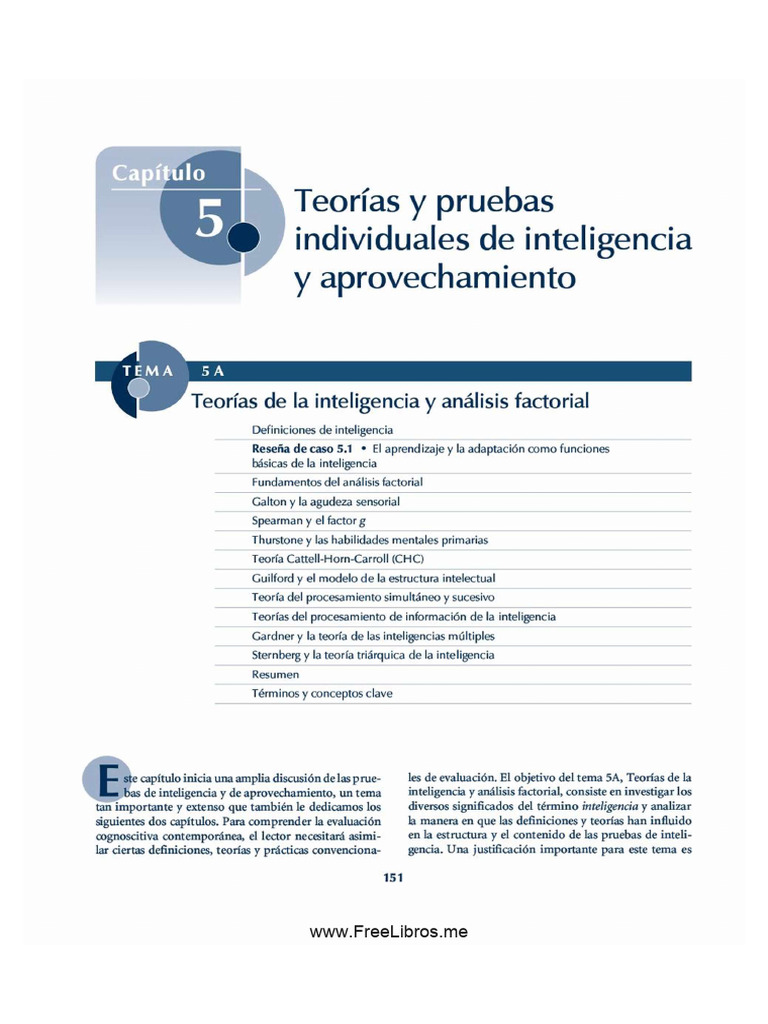 Capítulo 5 Teorías de La Inteligencia | PDF