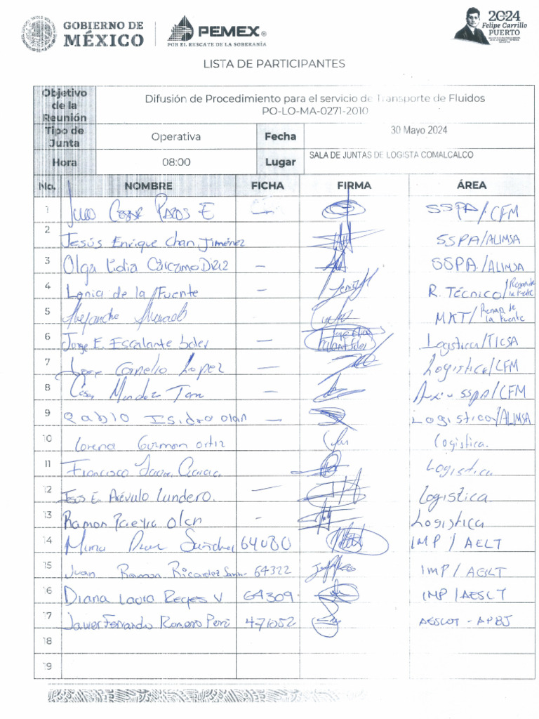 Lista de Asis. Contratista Po-Lo-Ma-0271-2010 | PDF