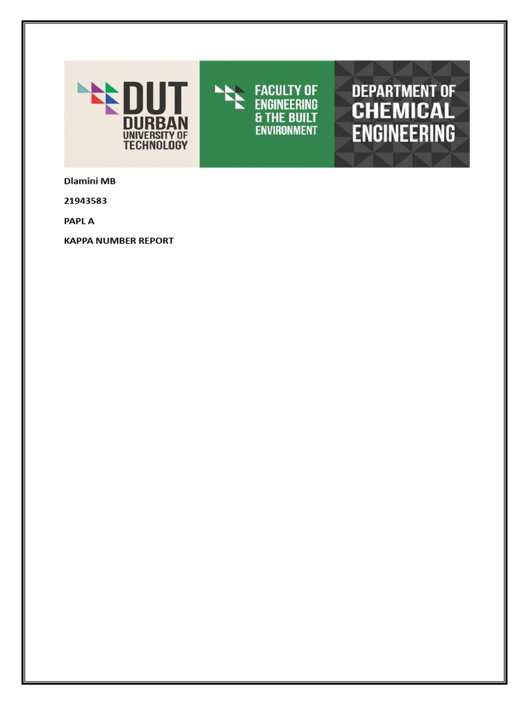 Kappa Number 21943583 | PDF | Pulp (Paper) | Chemistry