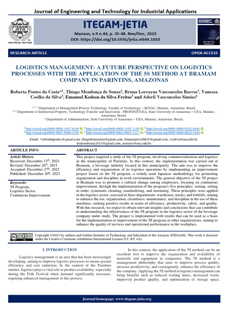 Logistics Management A Future Perspective On Logis | PDF | Logistics ...