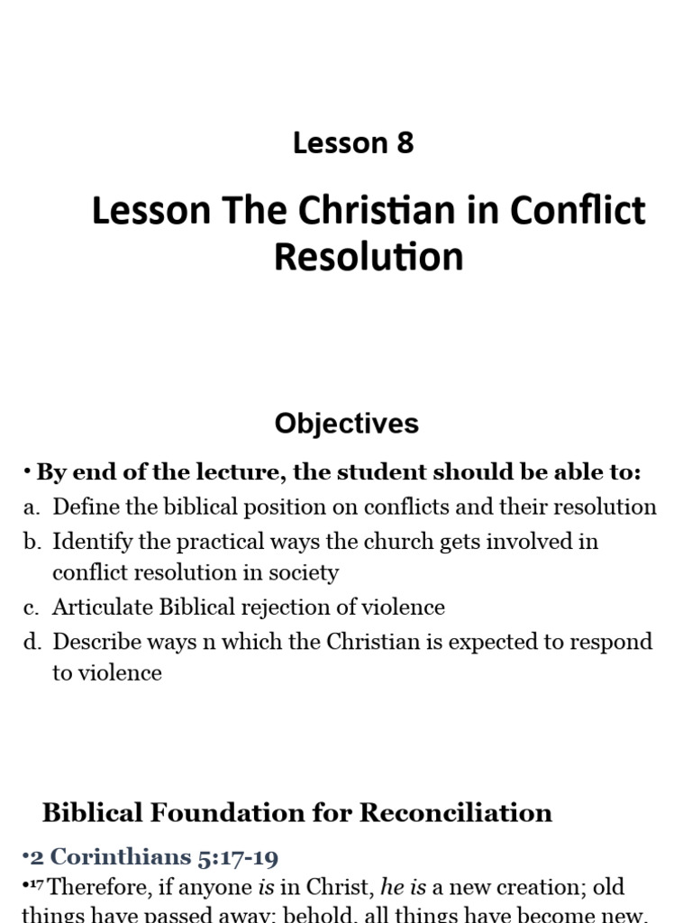 Biblical Conflict Resolution Strategies | PDF | Domestic Violence ...