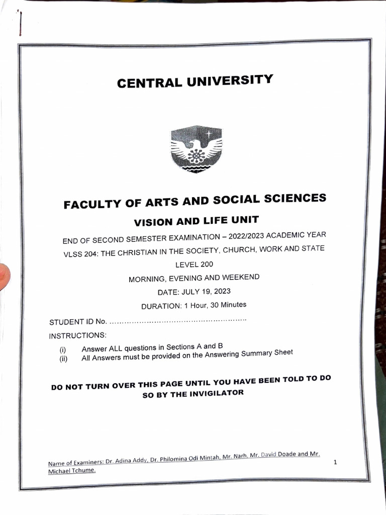 Uni Wide Course Past Paper | PDF