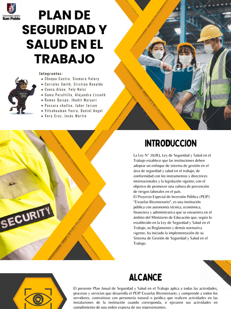 Plan de Seguridad | PDF | Seguridad y salud ocupacional