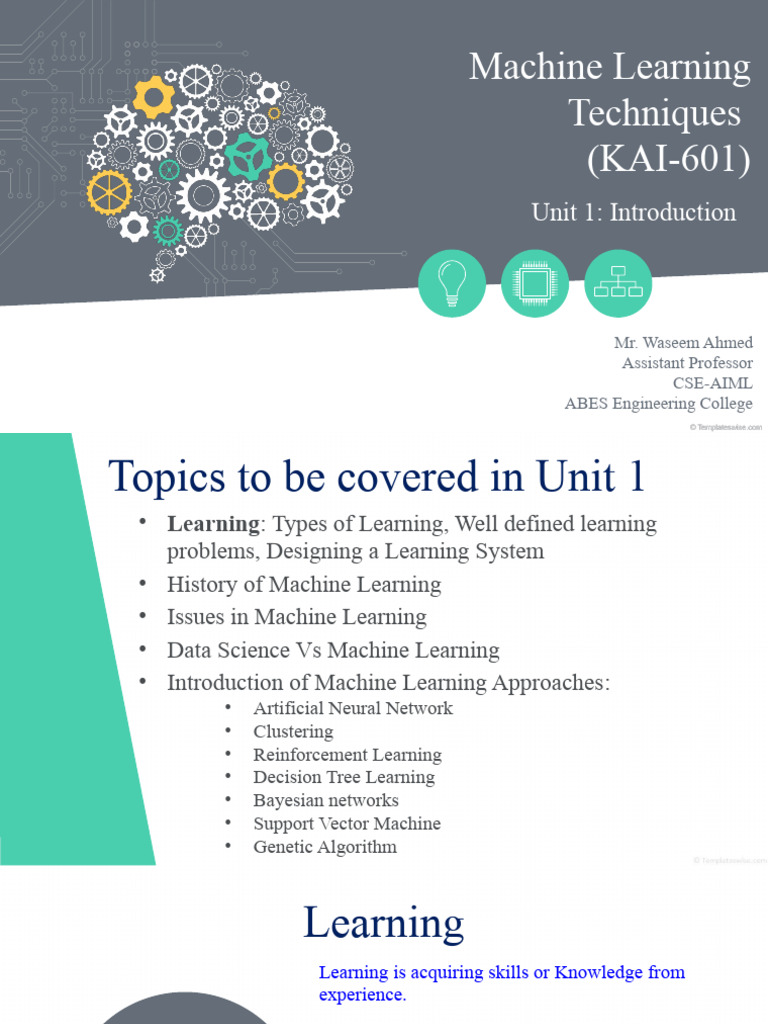MLT Unit 1 - Updated | PDF | Machine Learning | Artificial Neural Network