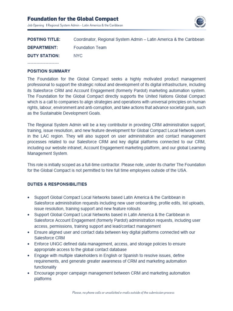JD - Coordinator - Regional System Admin-LAC (Jan. 2024) | PDF ...
