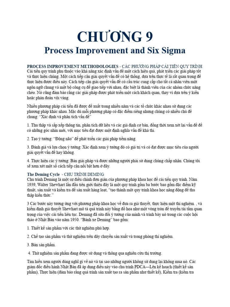Tóm Tắt Chương 9 QTCL | PDF