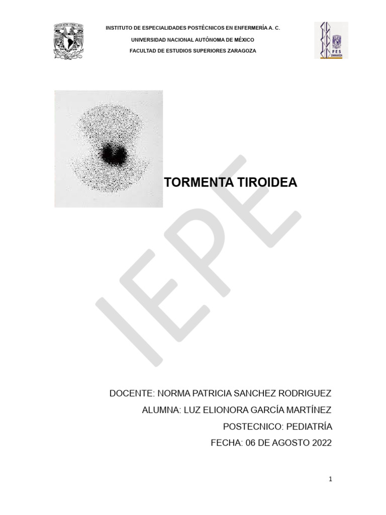 tormenta tiroidea.docx (1) | PDF | Hipertiroidismo | Tiroides