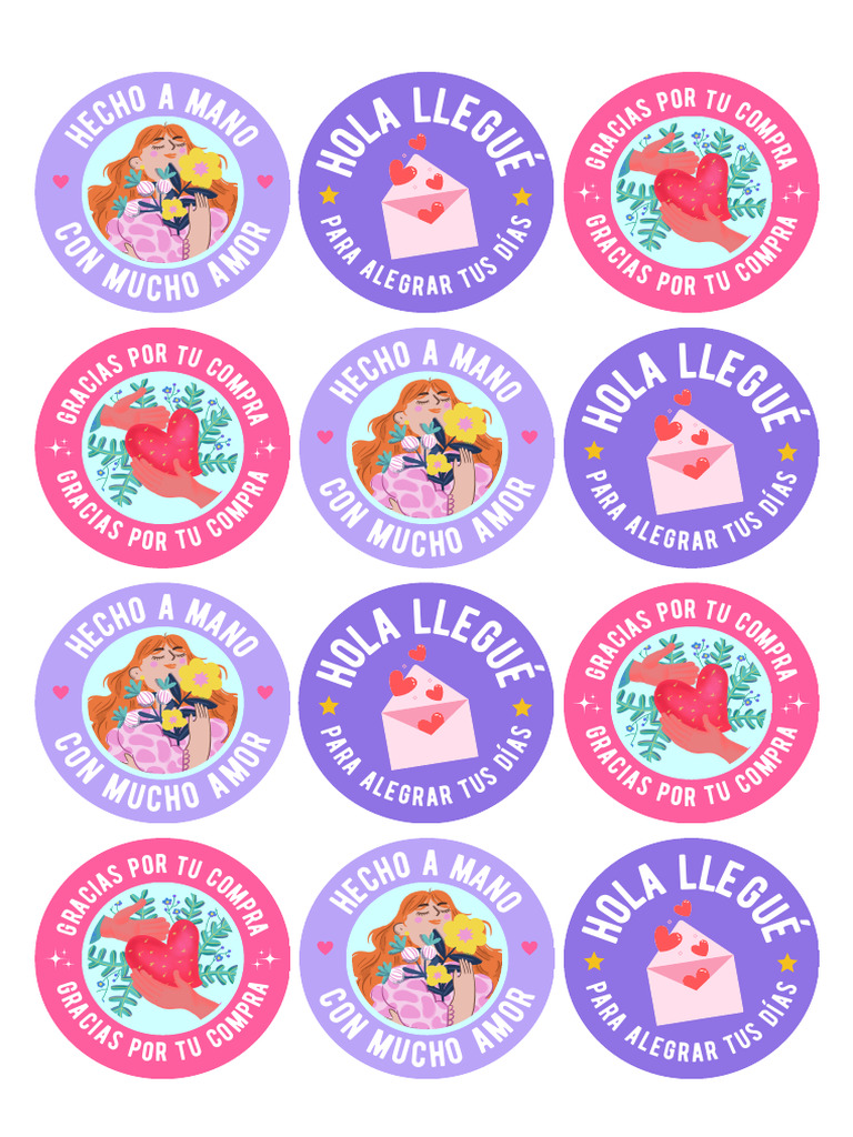 Plantilla Stickers Agradecimiento por Compras | PDF