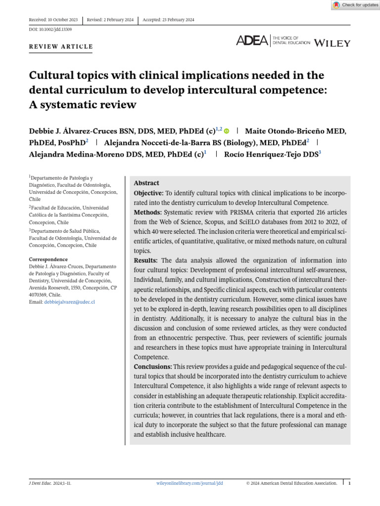 Cultural Topics With Clinical Implications Needed in Thedental ...