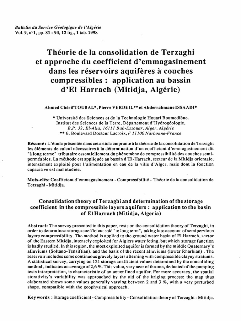 Consolidation de Terzaghi à El Harrach | PDF | Porosité | Élasticité ...