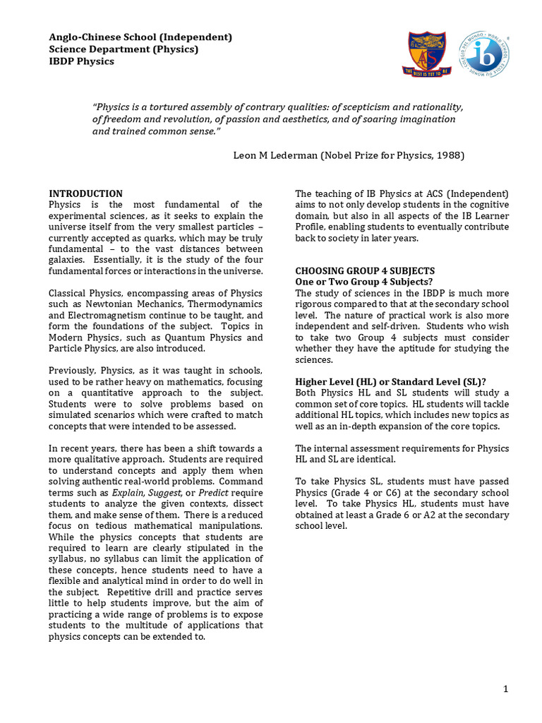 Group 4 Physics Course Outline 2024 | PDF | Physics | Fundamental ...