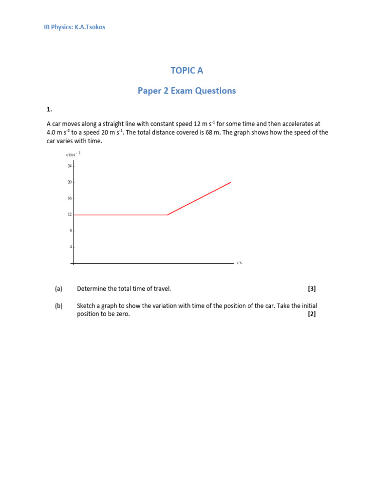 Topic A Paper 2 Exam Questions | PDF | Rotation Around A Fixed Axis | Force