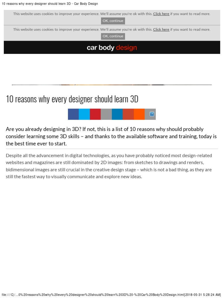 10 Reasons Why Every Designer Should Learn 3D - Car Body Design | Download Free PDF | 3 D ...