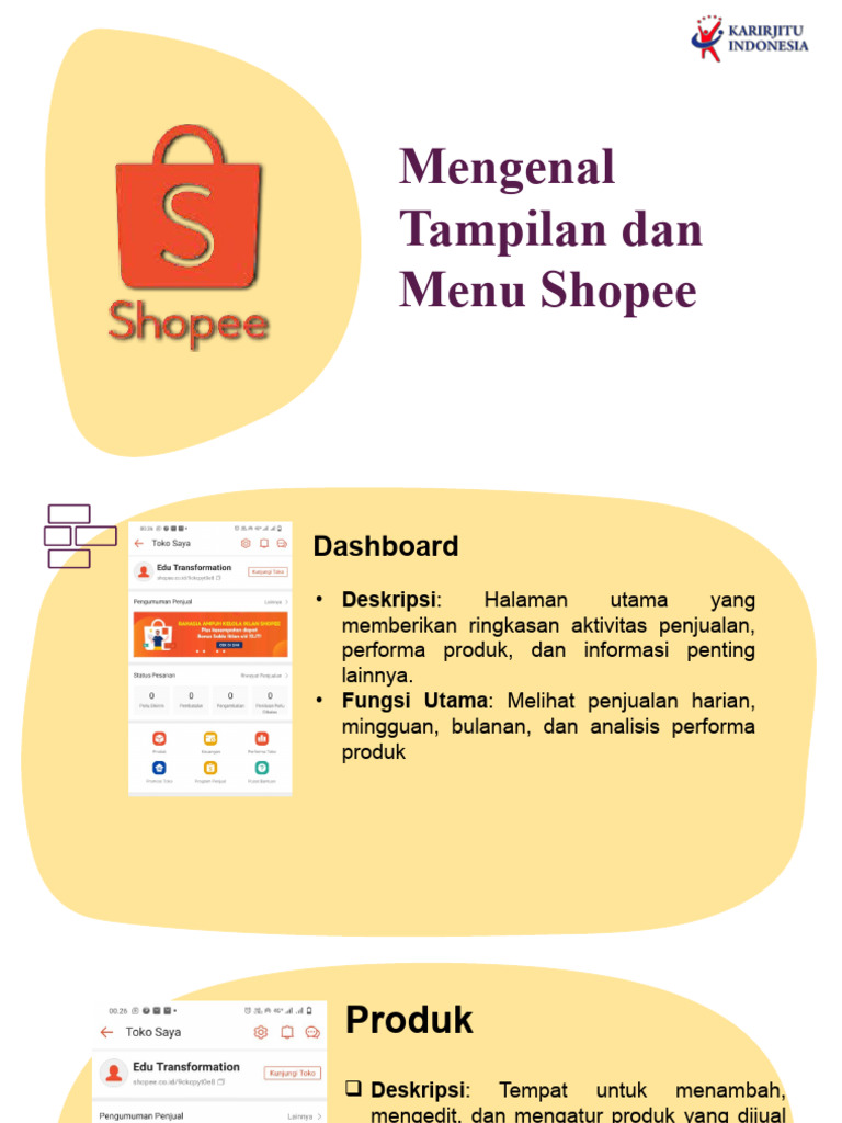 Materi 4 Mengenal Bagian Menu Shopee | PDF