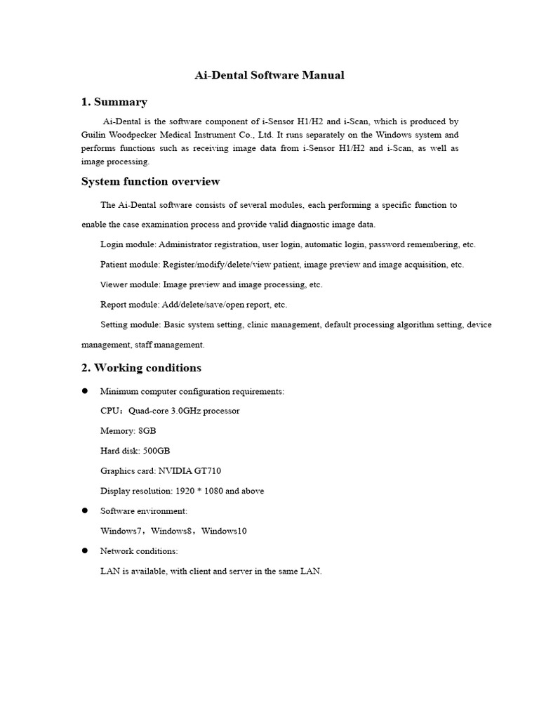 Ai-Dental Software Manual | PDF | Installation (Computer Programs) | Software