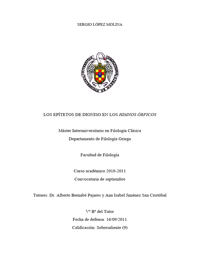 Himnos Órficos | Descargar gratis PDF | Dioniso | Religión Griega Antigua