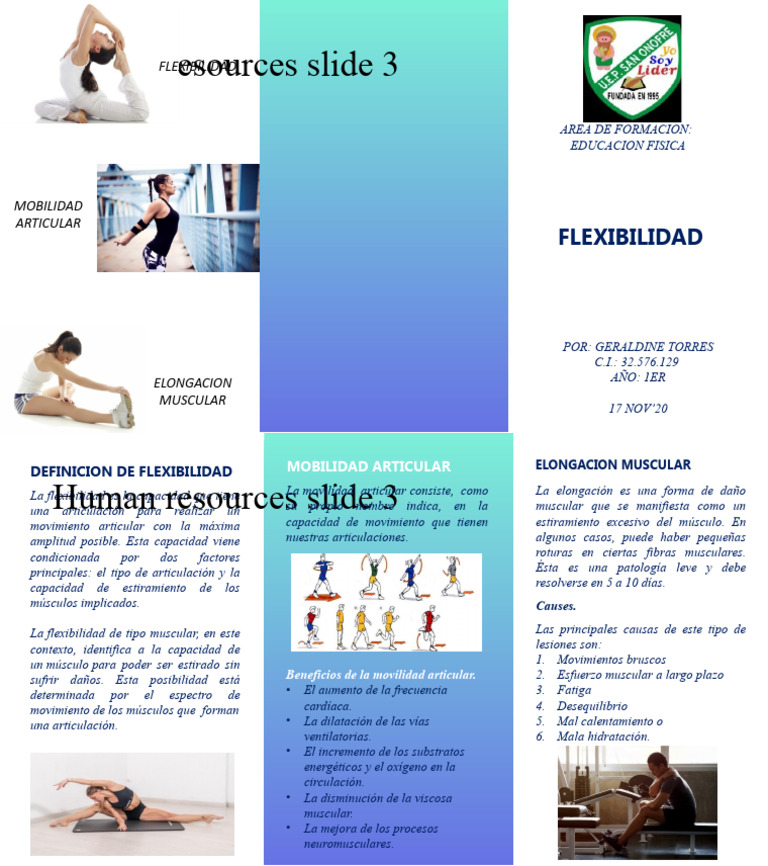 Triptico de Flexibilidad | PDF | Flexibilidad (anatomía) | Músculo