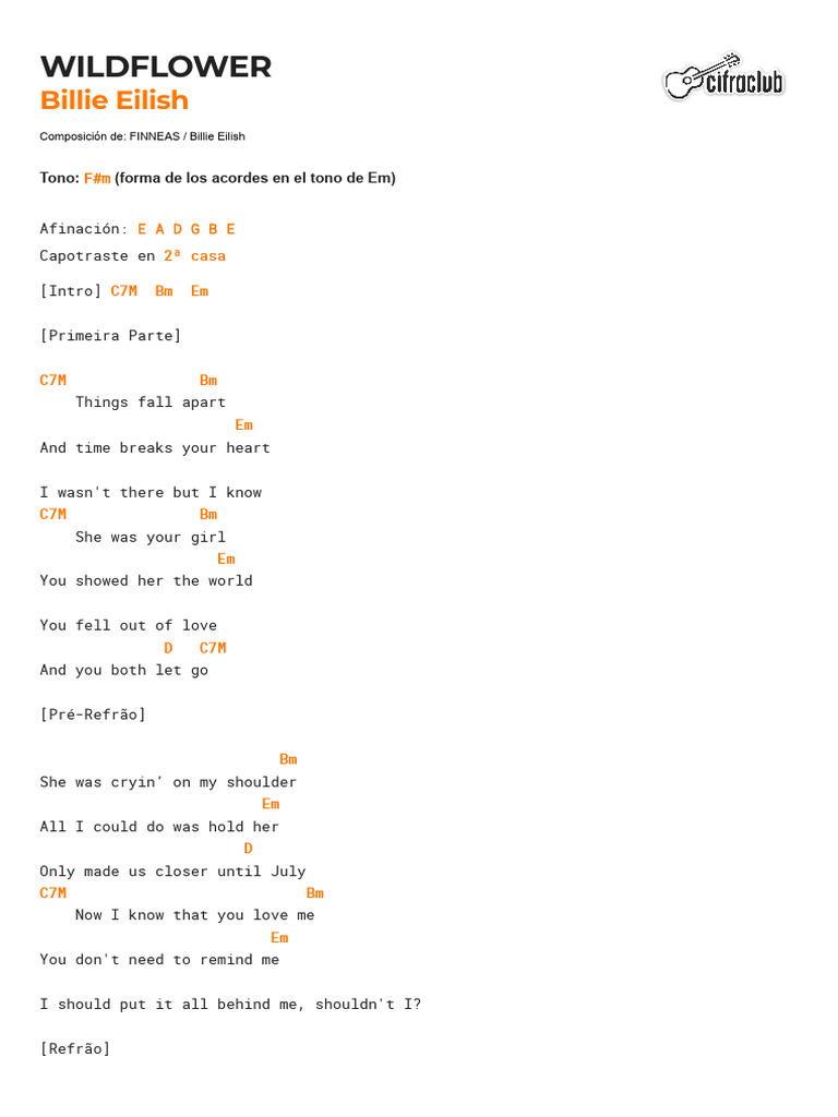 Billie Eilish Wildflower Chords Guide | PDF