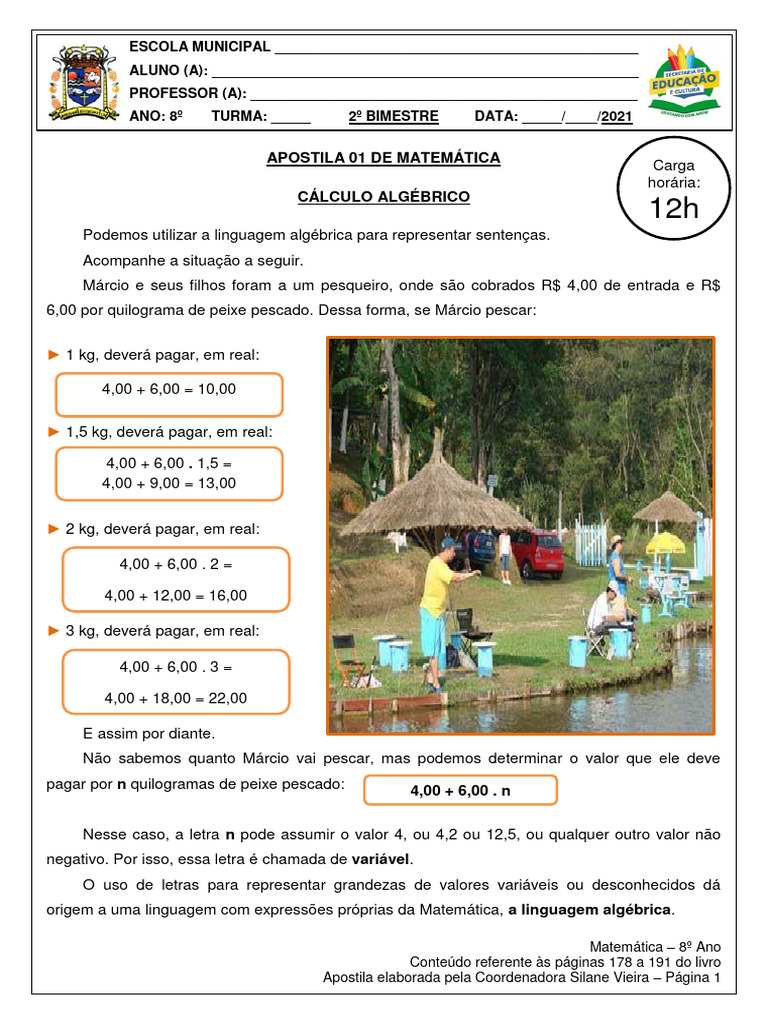 Apostila 01 De Matemática 8º Ano 2º B Pdf Exponenciação Matemática