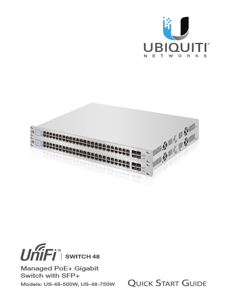 Managed Poe+ Gigabit Switch With SFP+: Models: Us-48-500W, Us-48-750W | PDF | Computer Network ...