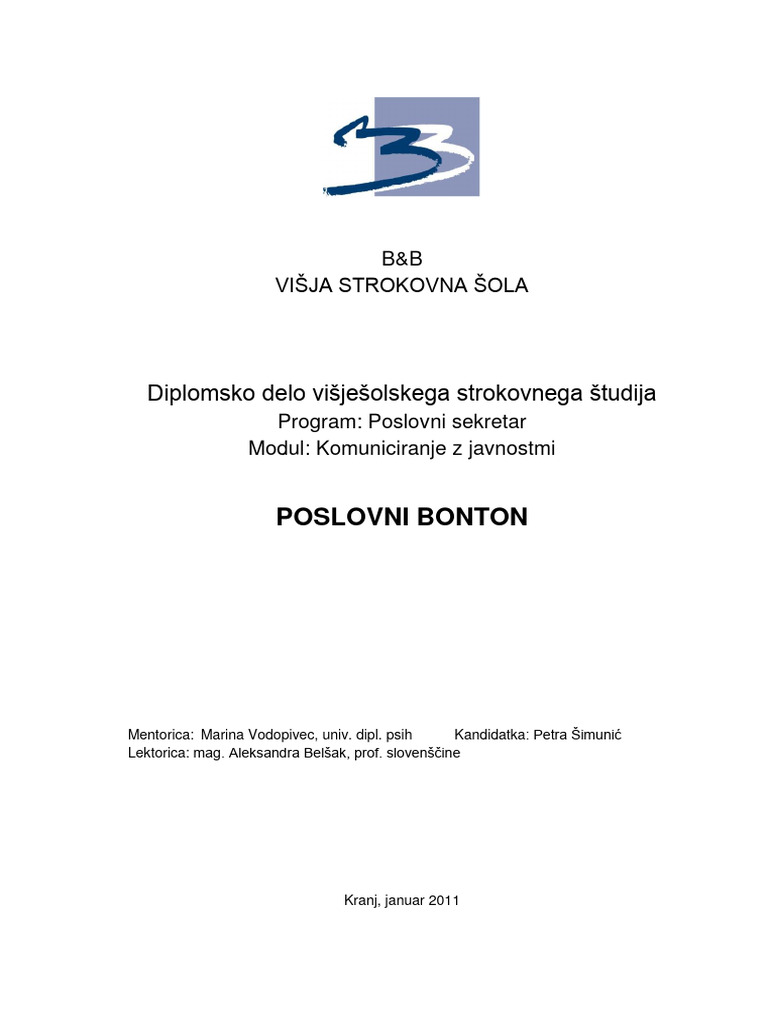 Simunic Petra-Poslovni Bonton 0 | PDF