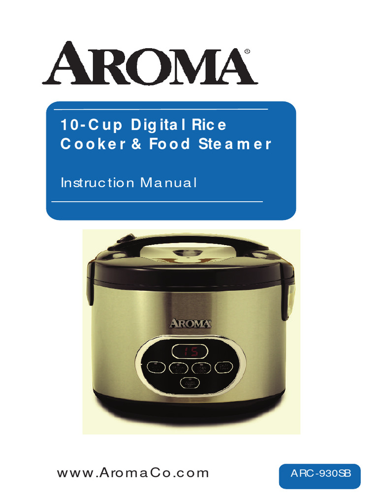 Crofton and Aroma Rice Cooker Instruction Manual | PDF | Arroz | Cocinando