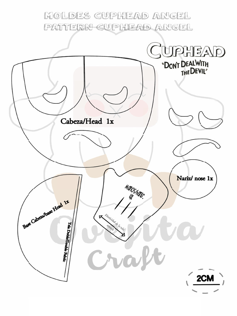 Moldes de La Cabeza Cuphead Angel | PDF