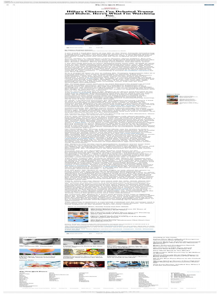 Clinton's Debate Insights: Trump vs. Biden | PDF | Donald Trump ...