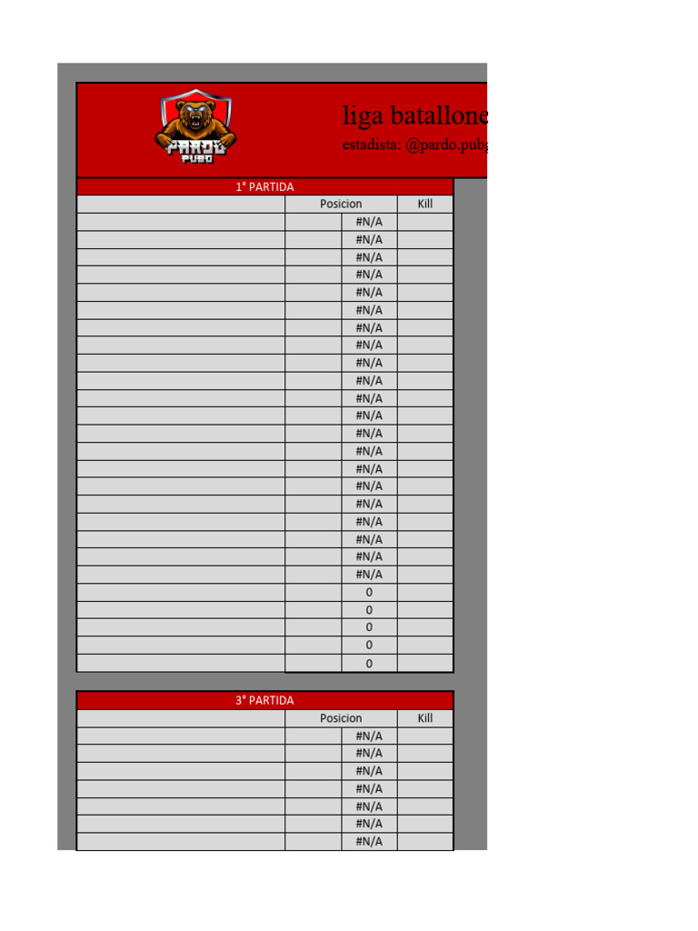TABLA BASE LIGA BATALLONES | PDF