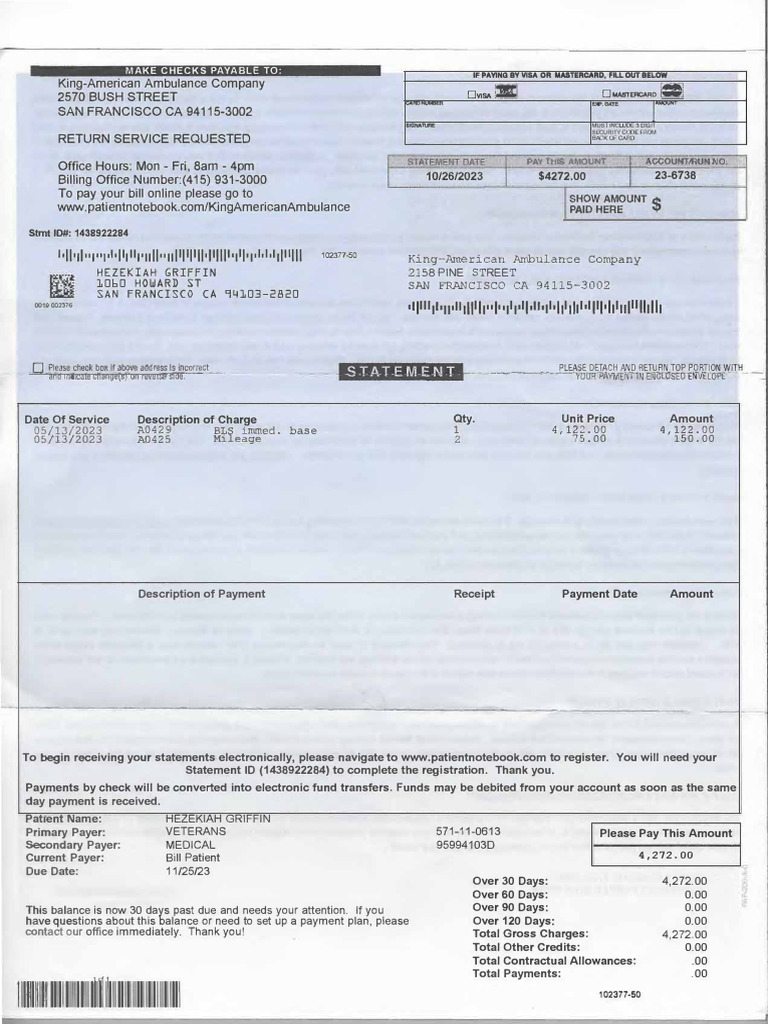 King-American Ambulance Billing Info | PDF | Blue Cross Blue Shield ...
