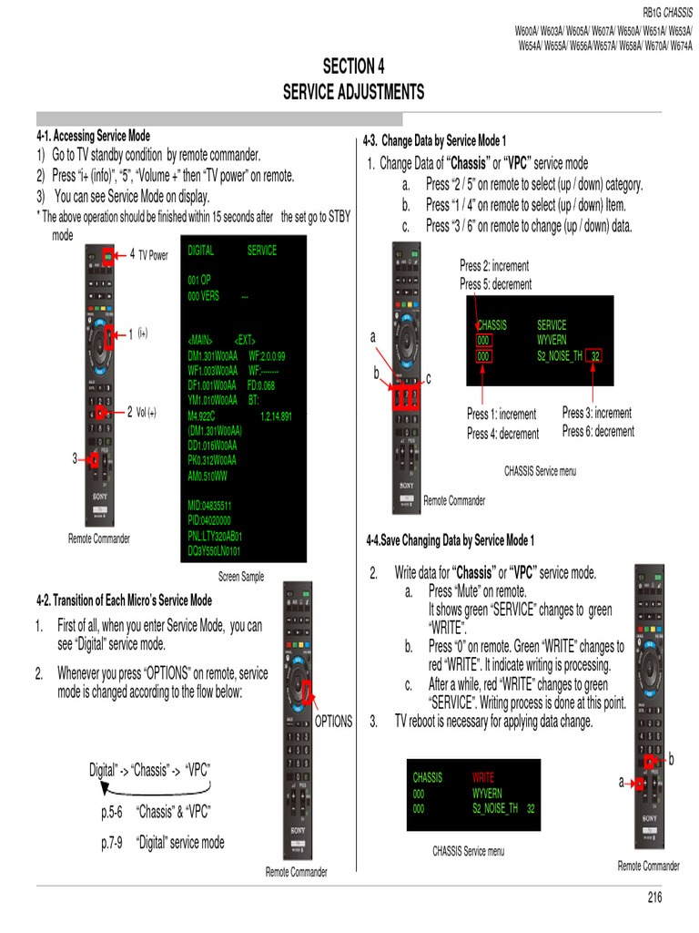 Sony RB1G Chassis Service Menu | PDF | Hard Disk Drive | Computing