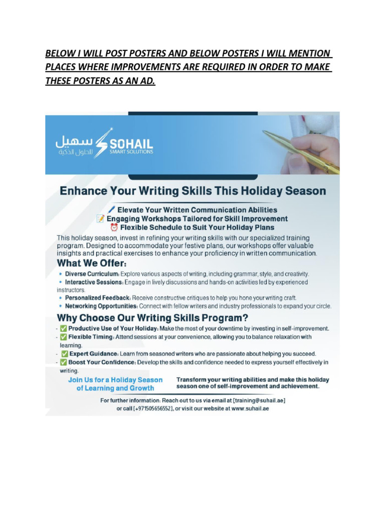 Poster Design Enhancement Guide | PDF | Writing | Text