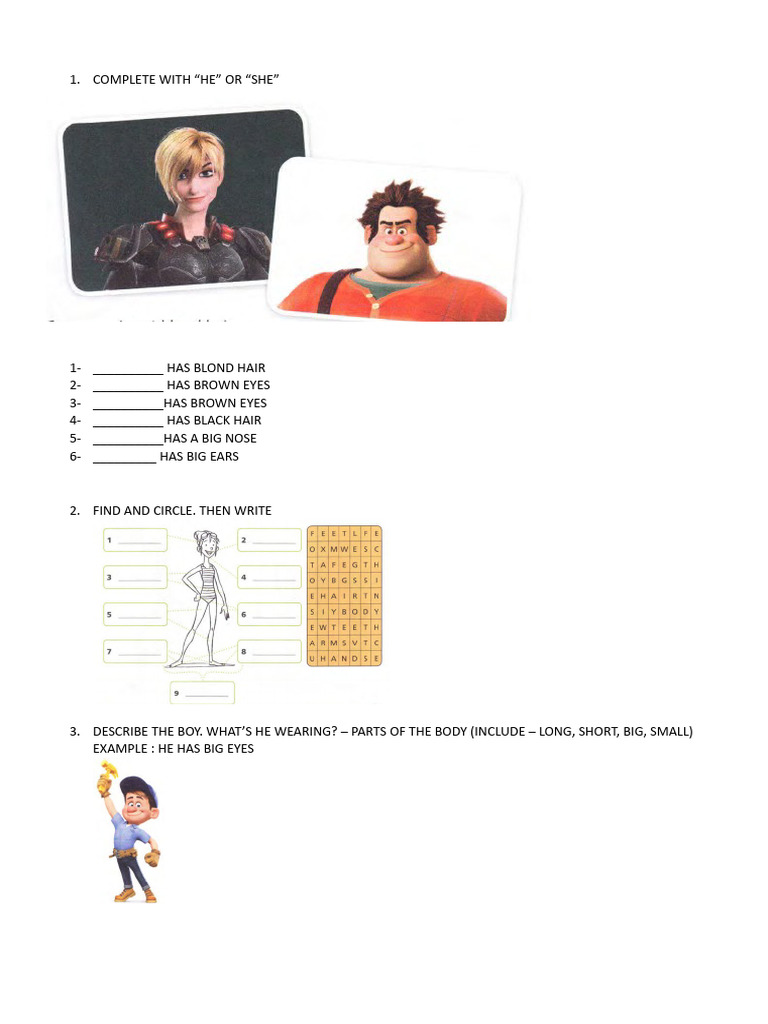 BODY PARTS CLASS ACTIVITY | PDF