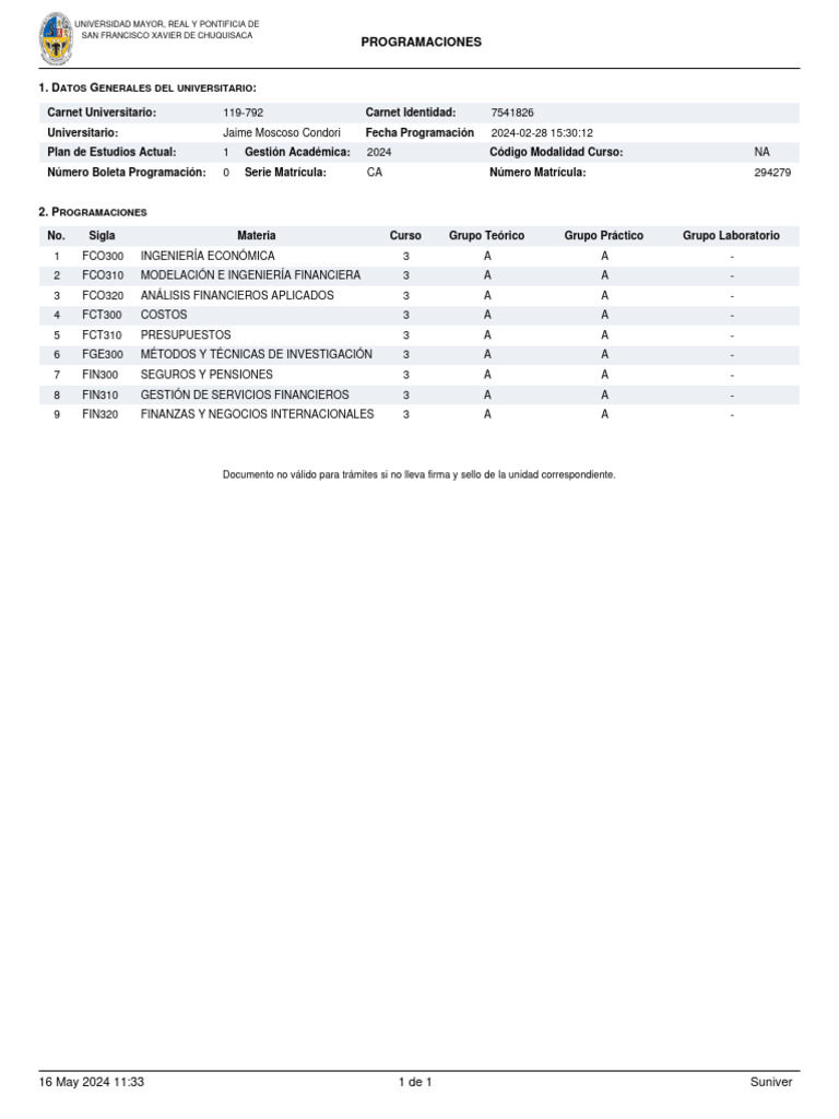 Generar Programaciones | PDF