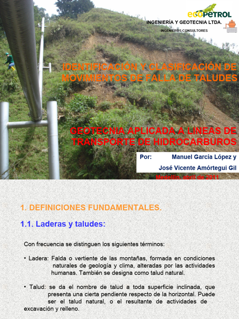 Clasificacion de Movimientos de Falla de Taludes - ECP, MEDELLÍNa | PDF ...